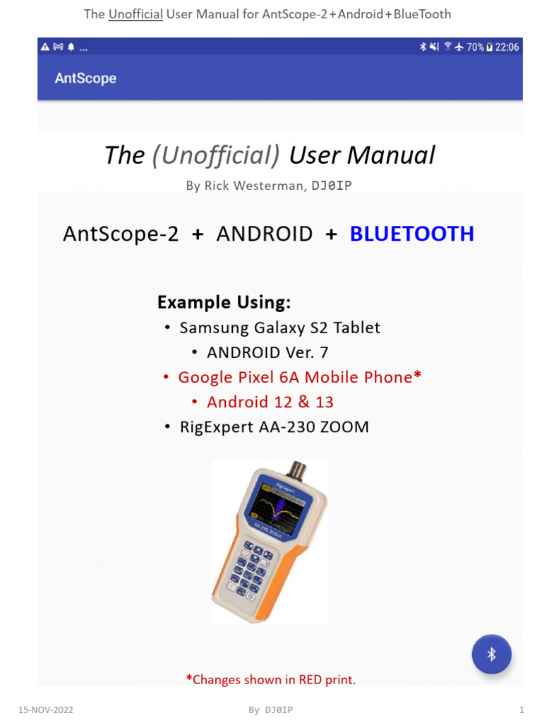 AntScope-2 User Manual for Android Bluetooth | PDF | Android (Operating ...