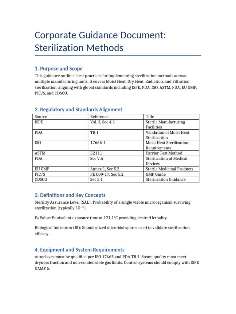 Sterilization Guidance Document | PDF | Sterilization (Microbiology ...