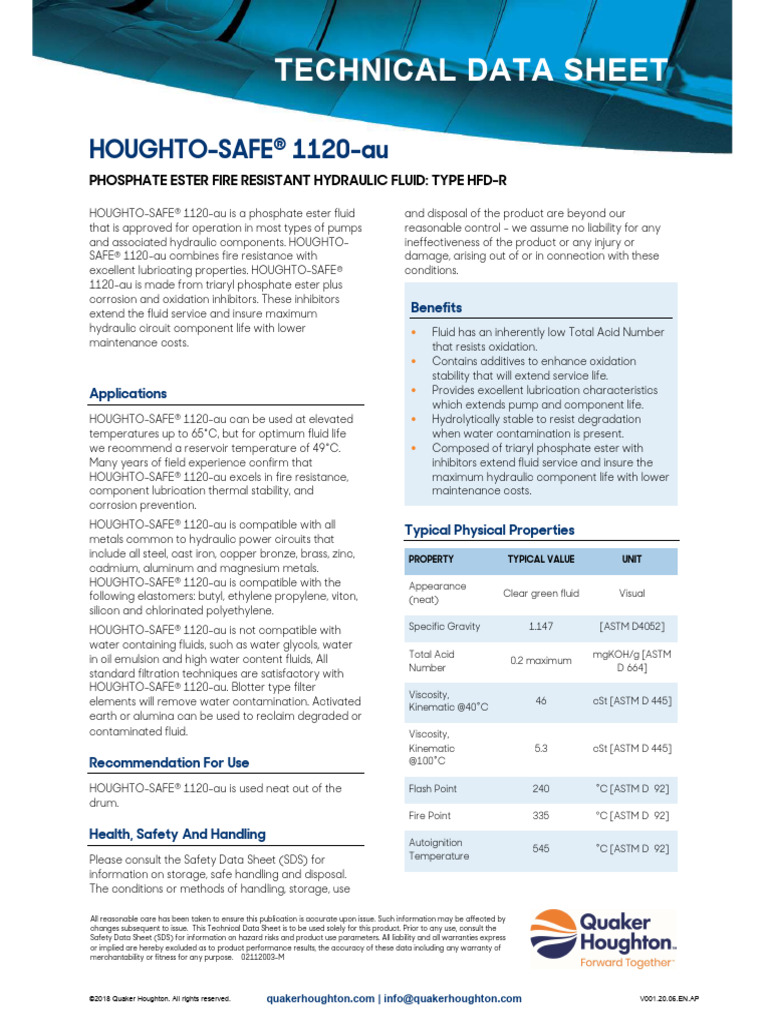 TDS - HOUGHTO-SAFE 1120-Au - EN-AP | PDF | Lubricant | Corrosion
