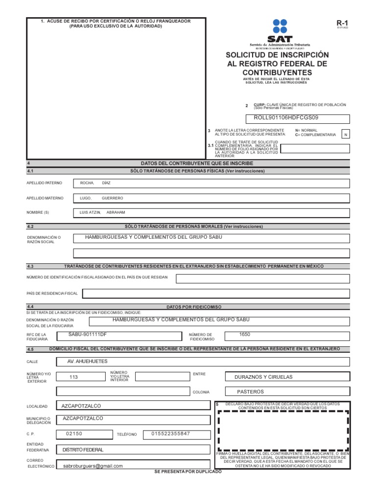 Formato_Rfc (1) | Certificado de nacimiento | Instituciones sociales