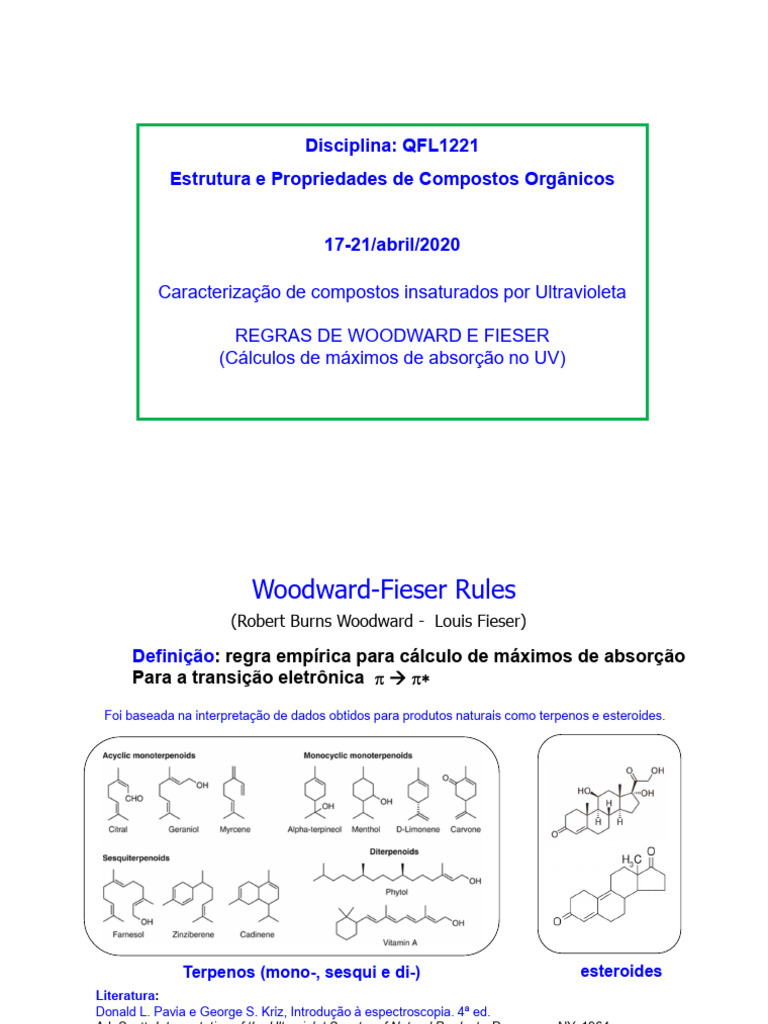 Regras de Woodward-Fieser para Homocíclicos | PDF | Química | Química ...