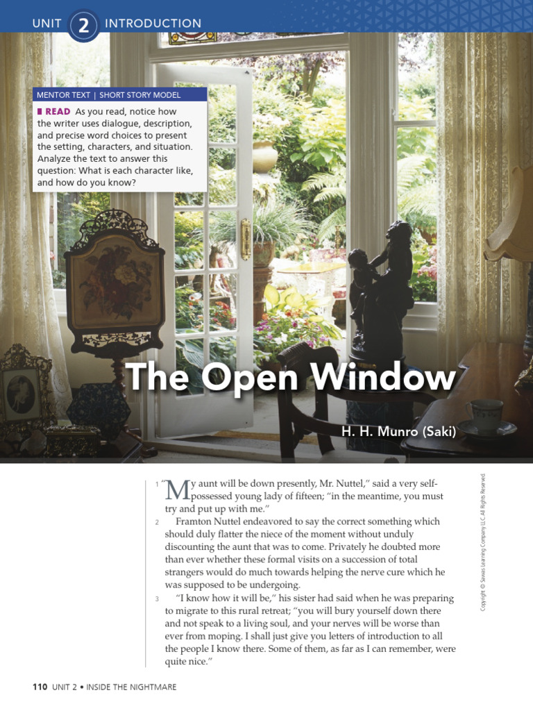 The Open Window Short Story | PDF