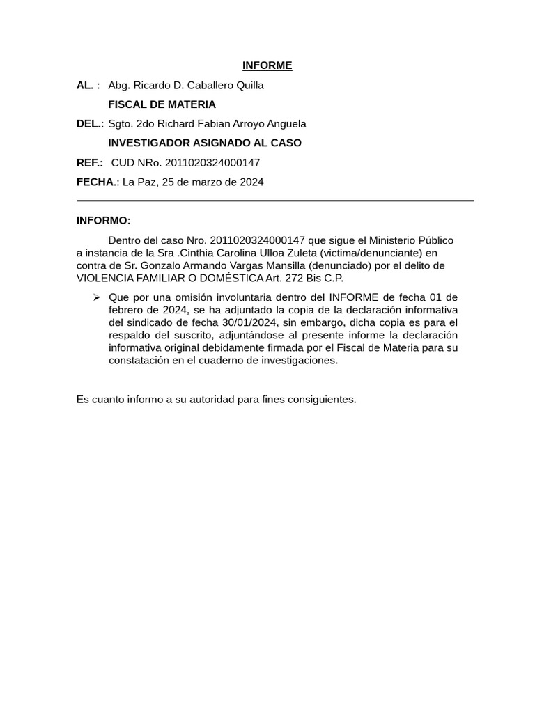 INFORME Policial | PDF