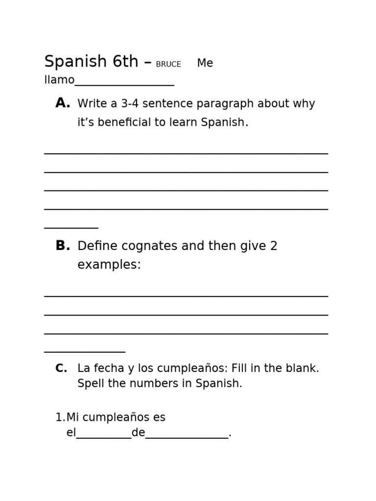 Spanish 6th | PDF
