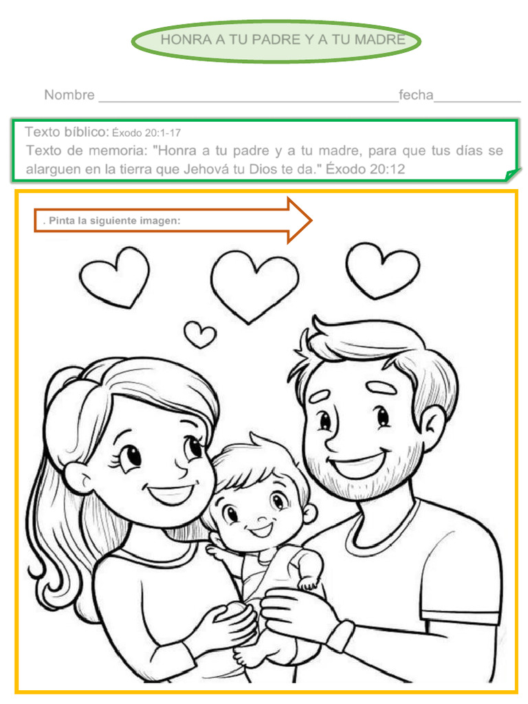 Tarea Del 5 Mandamiento Honra Atu Padre Y A Tu Madre Pdf