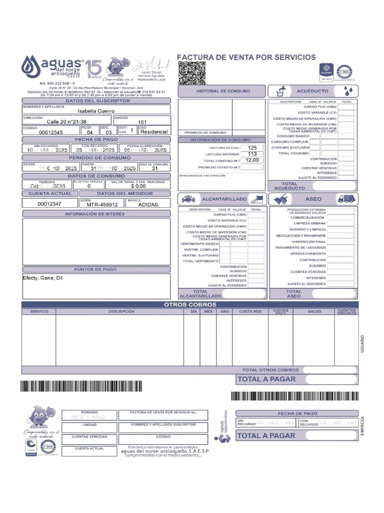 Factura_Modelo Isabella C | PDF