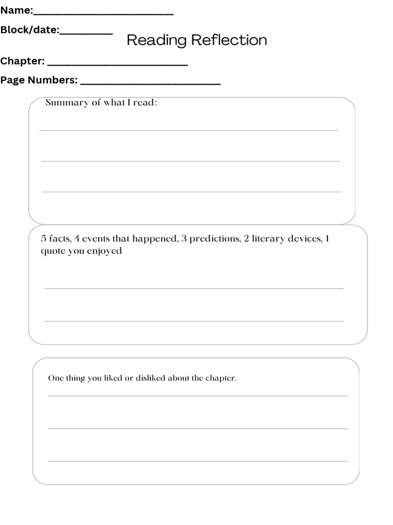 Nimona Lesson 7, 9 Reading Reflections | PDF