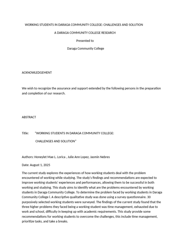 Working Student-Wps Office | PDF | Time Management | Professional Skills