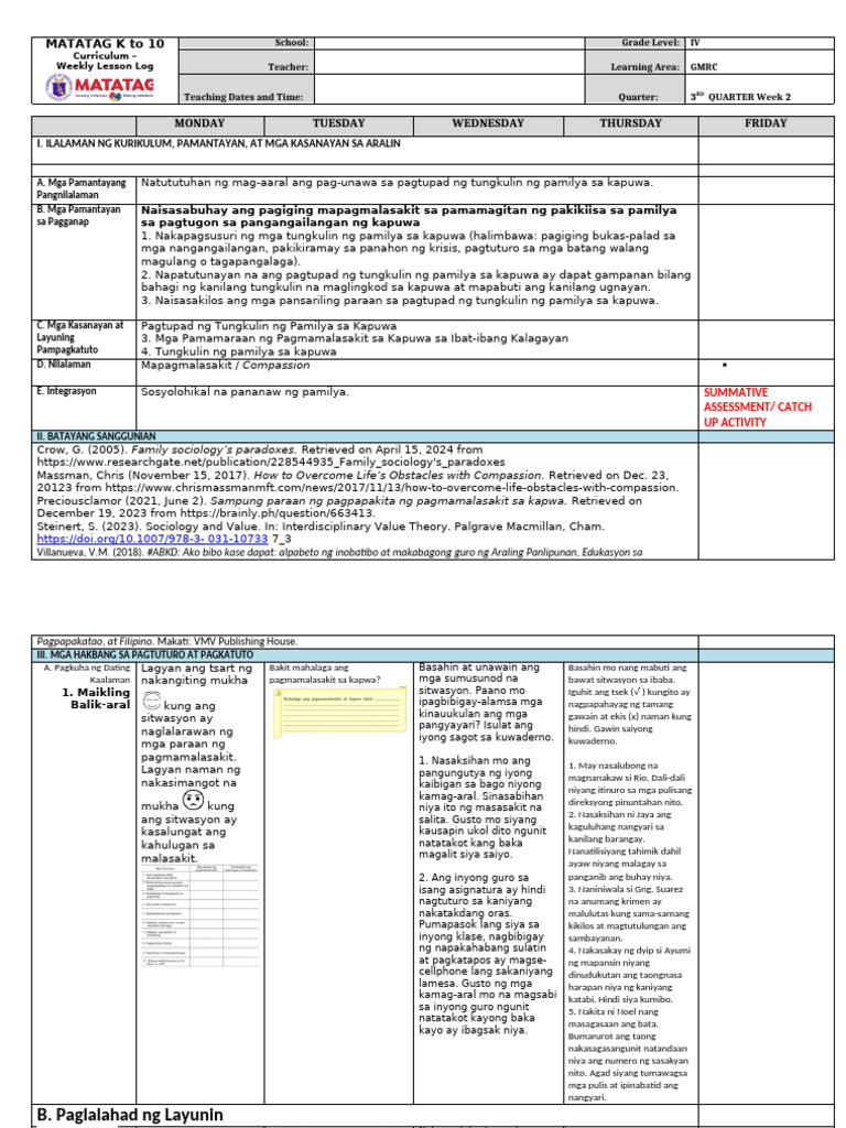 DLL - GMRC 4 - Q3 W2 Final | PDF