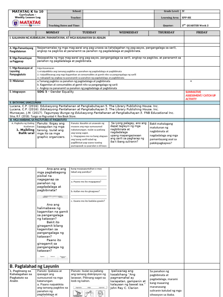 DLL - Epp He 4 - q3 w2 Final | PDF