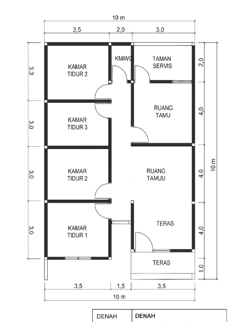 Denah Rumah 10x15m Letter | PDF