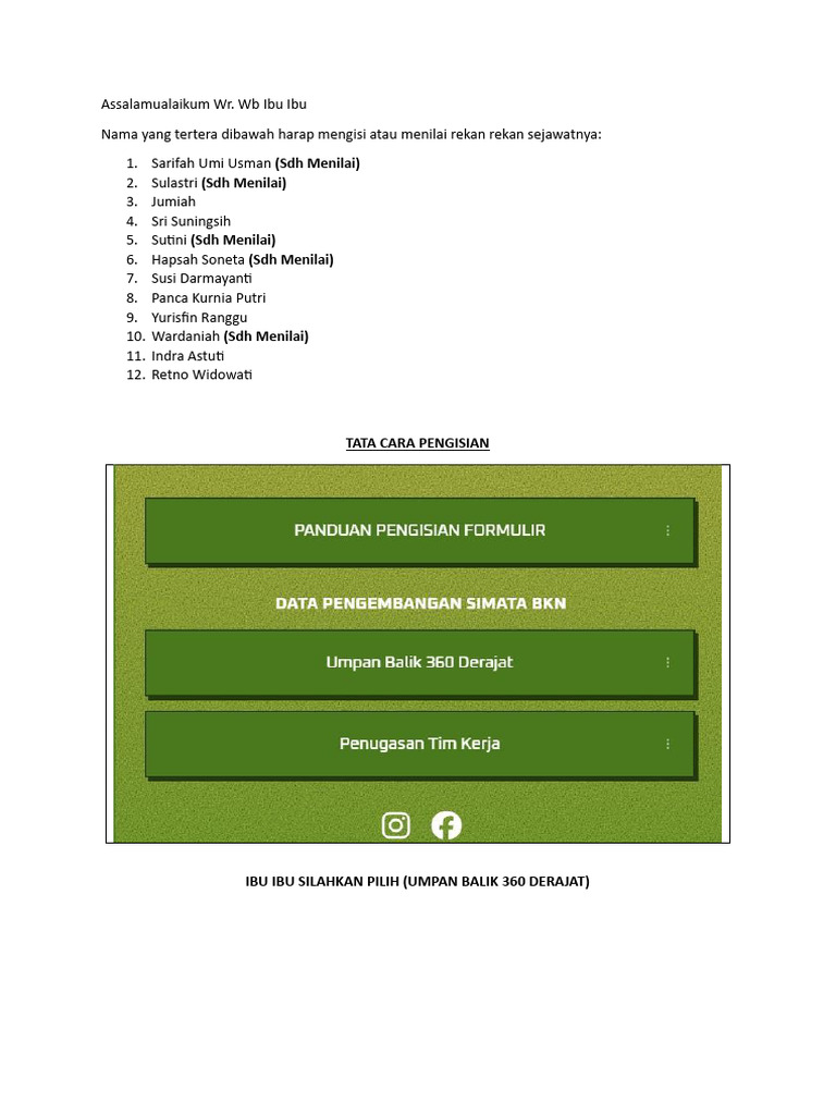 Tutorial Cara Pengisian Penilaian | PDF