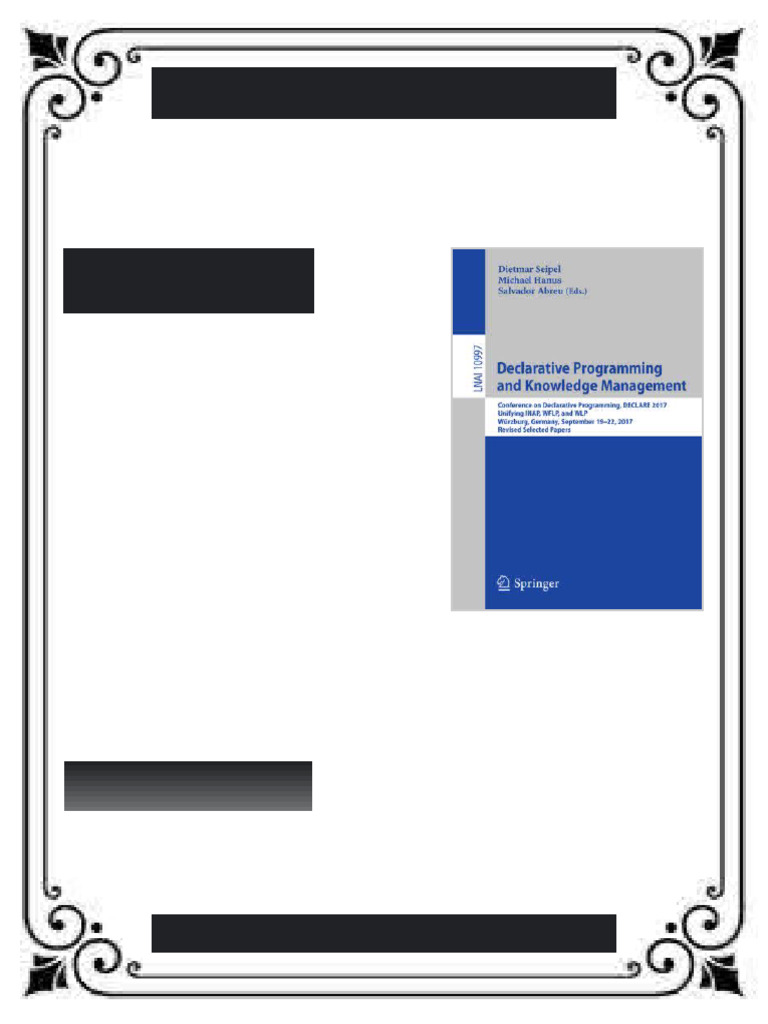 Declarative Programming and Knowledge Management Conference on Declarative Programming DECLARE ...