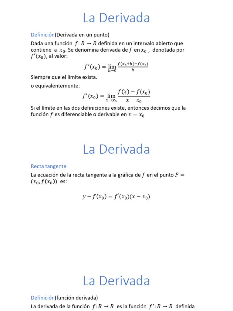 Definición y Reglas de la Derivada | PDF