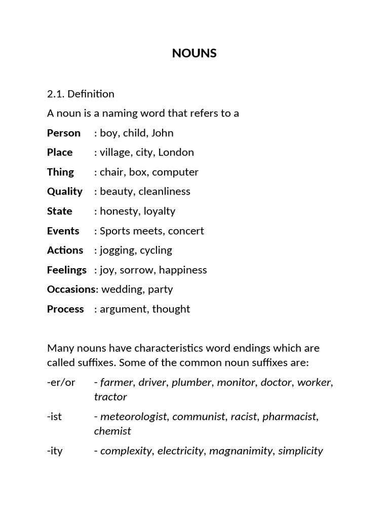 NOUNS (2) | PDF | Cost Of Living | Plural