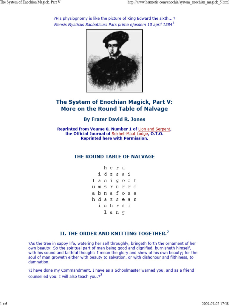 The System of Enochian Magick. Part V (Ophiel) | PDF | Thelema ...