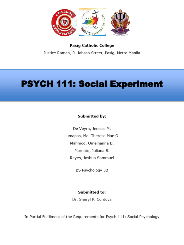 Social Psychology Experiment Insights | PDF