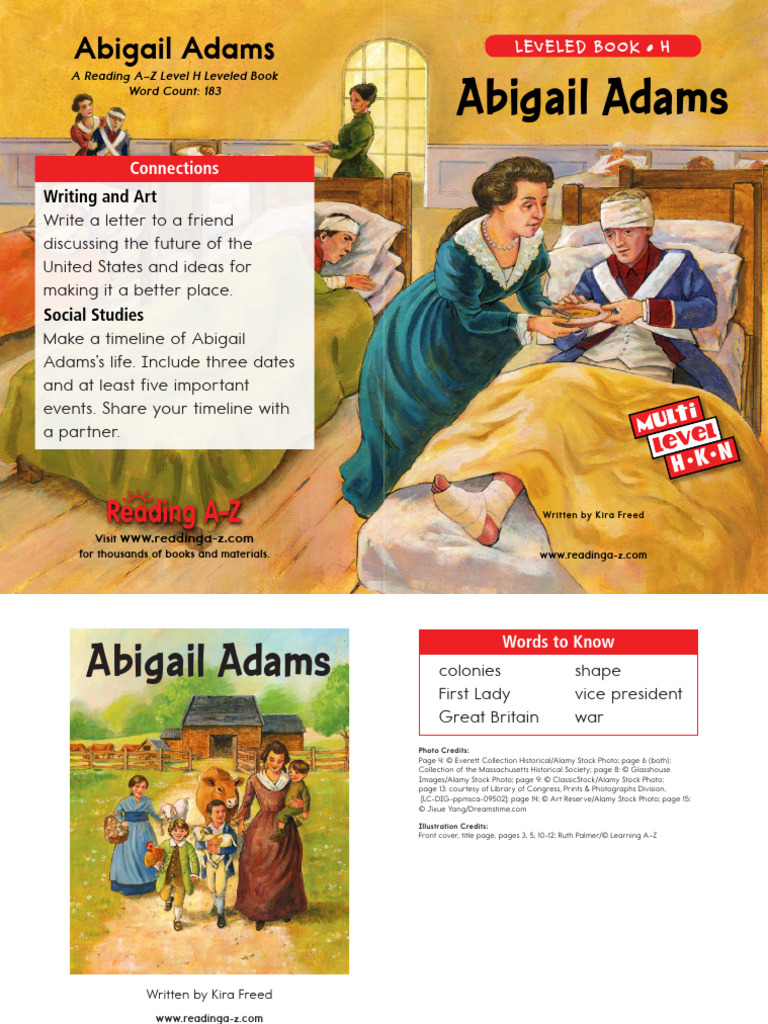 Levels Book H Abigail Adams | PDF | Thirteen Colonies | Abigail Adams