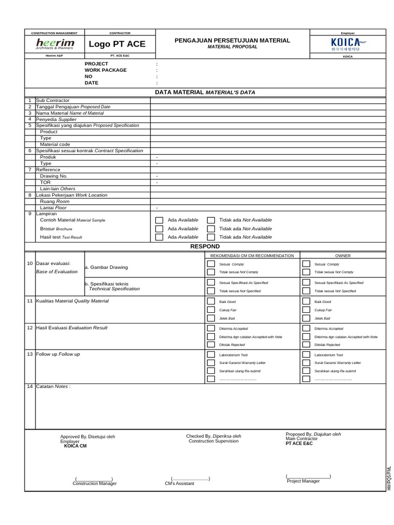 01 Form Approval Material | PDF