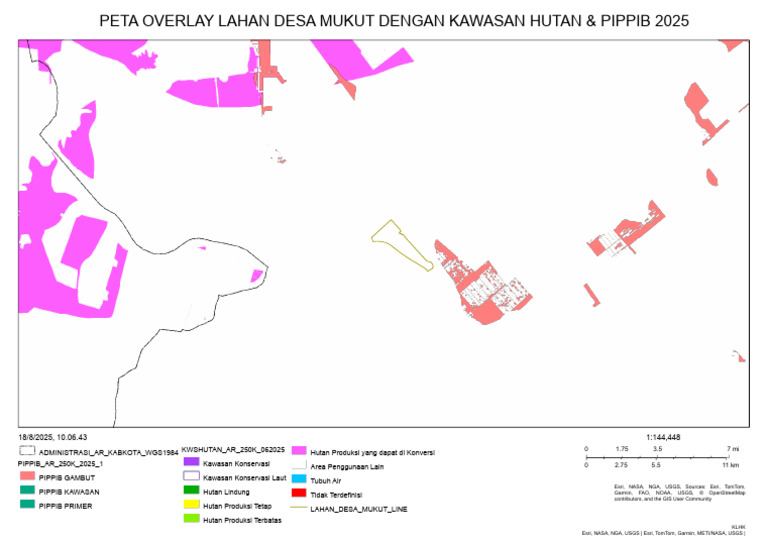 02 Peta Overlay Lahan Desa Mukut Dengan Kawasan Hutan & Pippib 2025 | PDF