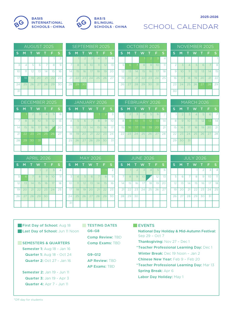 2025-2026 School Calendar Overview | PDF | Observances