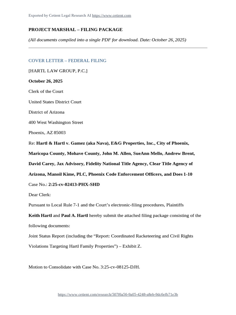 Project Marshal Filing Package Overview | PDF | Tax Lien | Racketeer ...