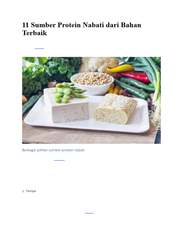 11 Sumber Protein Nabati Dari Bahan Terbaik | PDF