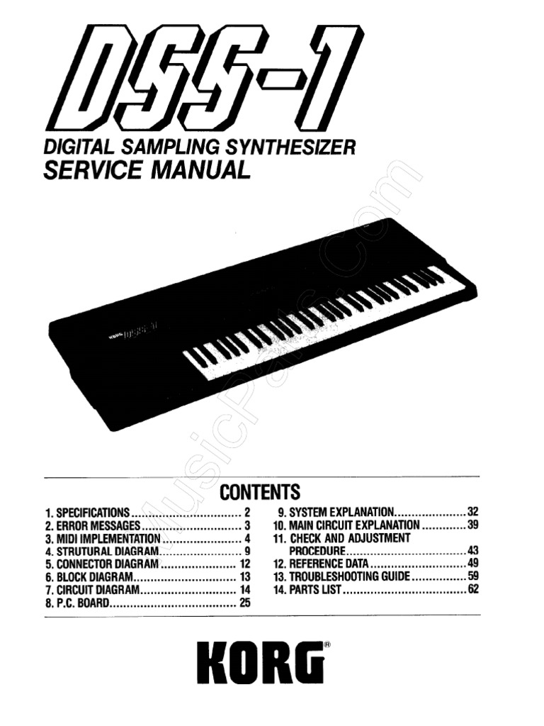 Korg Dss1 Service Manual | PDF