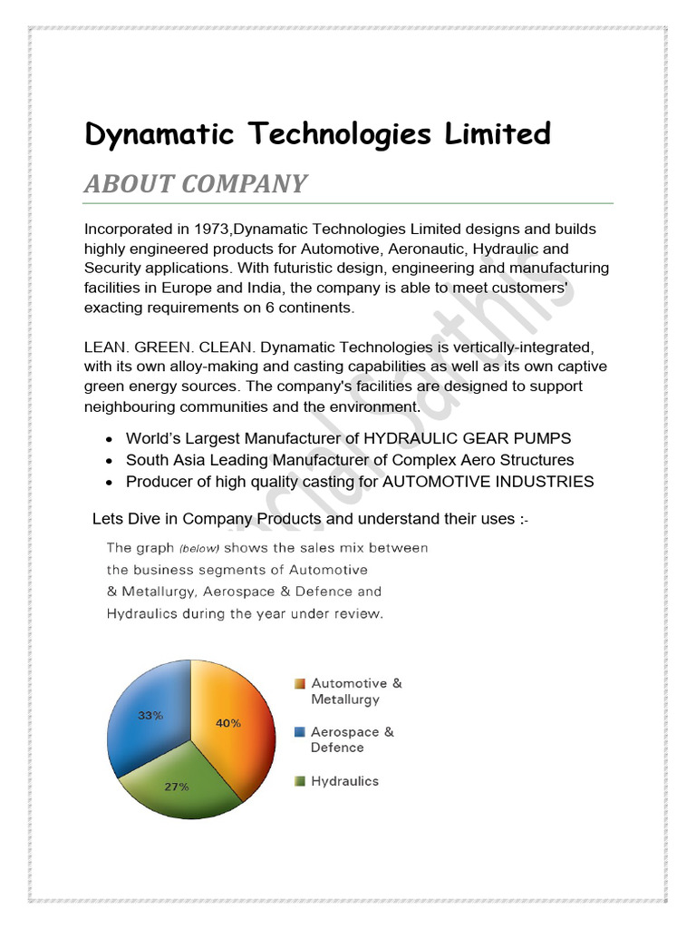 Dynamatic Technologies: Engineering Excellence | PDF | Unmanned Aerial ...