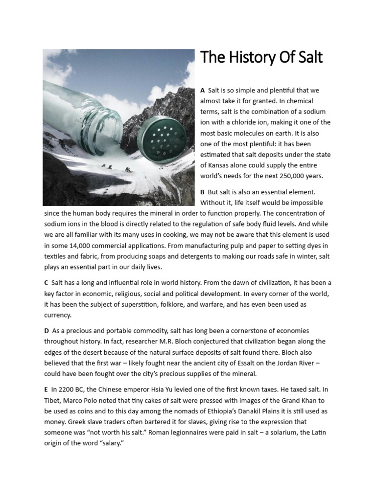 VER A2 - de MOI - Passage 2 - The History of Salt - de 16.10.2025 | PDF | Salt