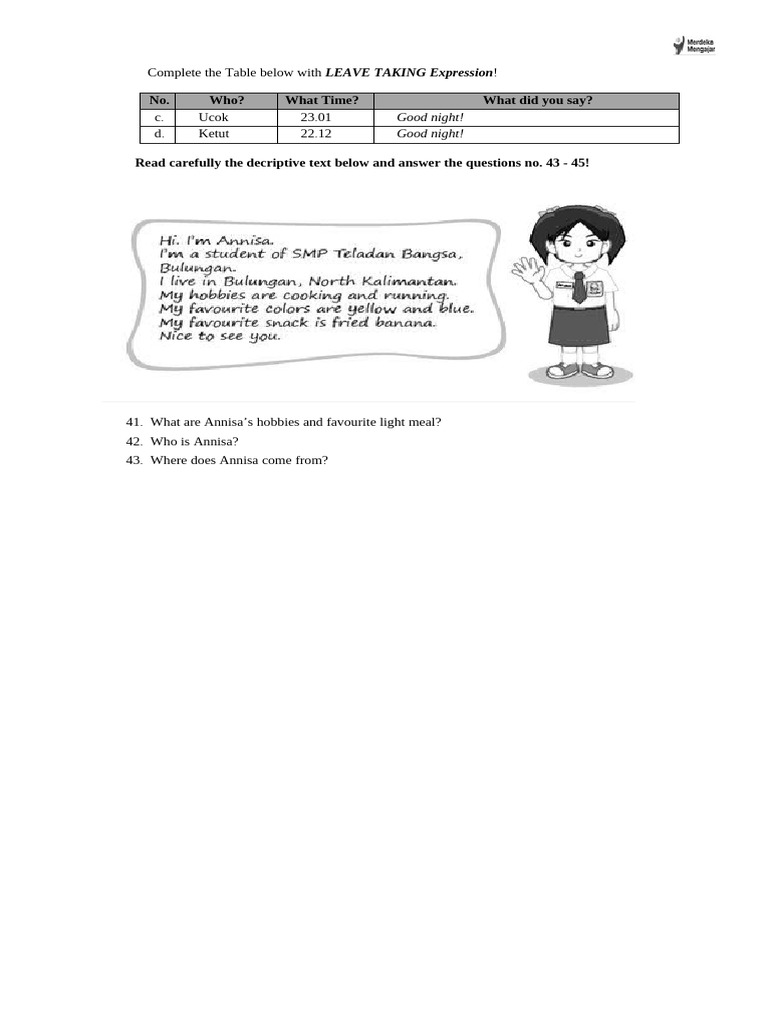 SAS 1 Inggris Esai | PDF