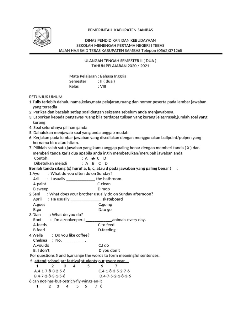 Mid b.ing 8 Smt II 2020 | PDF