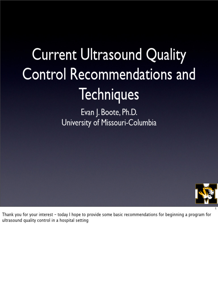 Ultrasound Quality Control Guidelines | PDF | Medical Physics | Medical ...