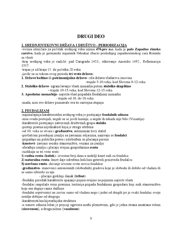 Skripta Iz Istorije | PDF