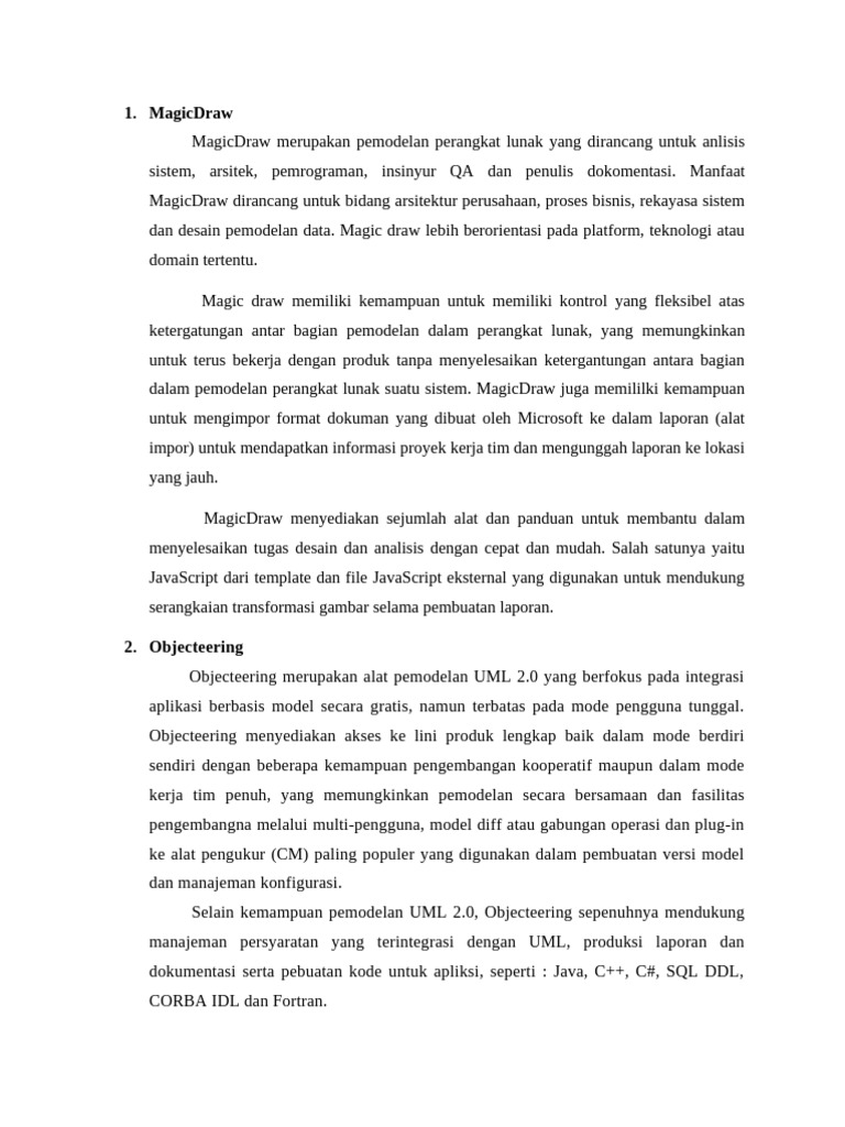Penjelasan MagicDraw Dan Objecteering | PDF