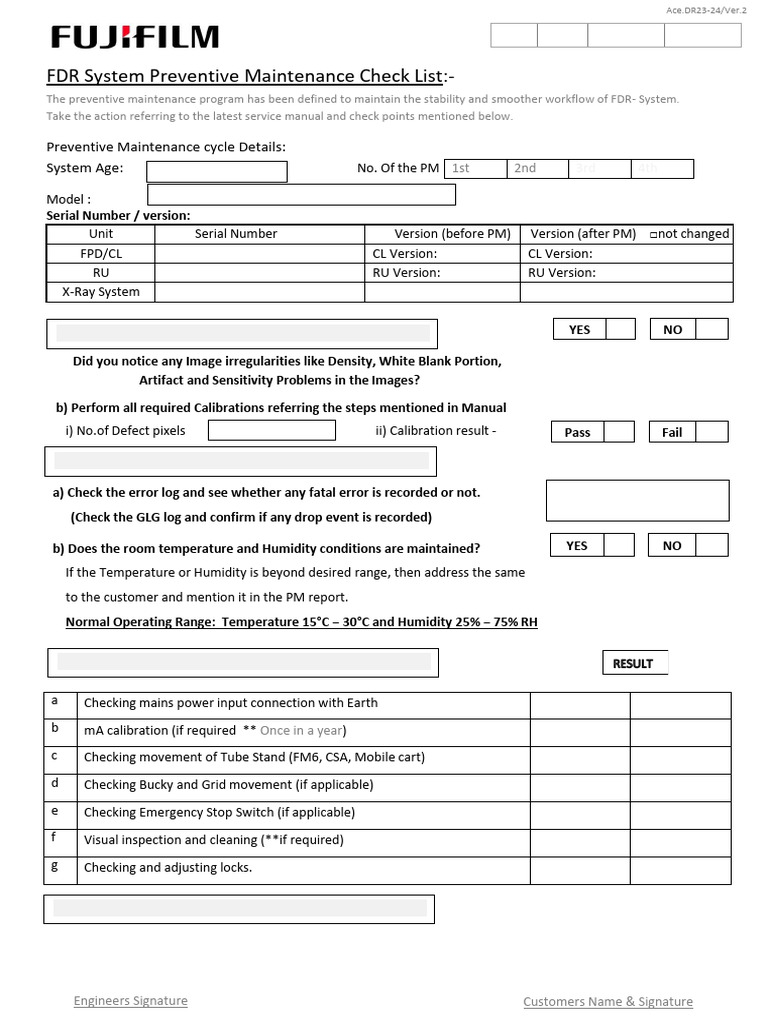 FDR PMS Checklist | PDF