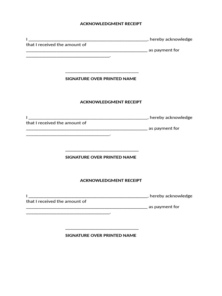 Acknowledgment Receipt | PDF