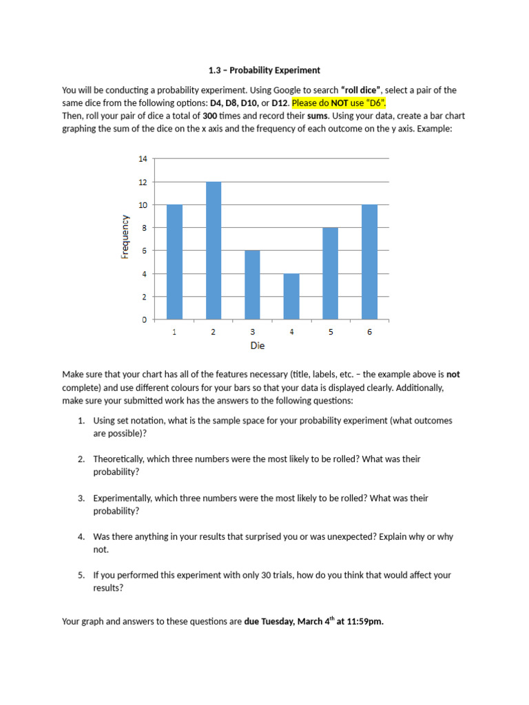 1.3 - Probability Experiment - NS | PDF