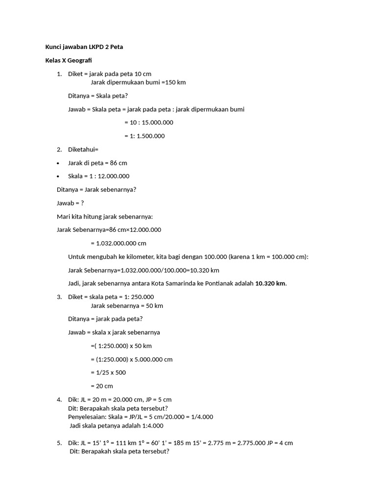 Kunci Jawaban LKPD 2 Peta | PDF