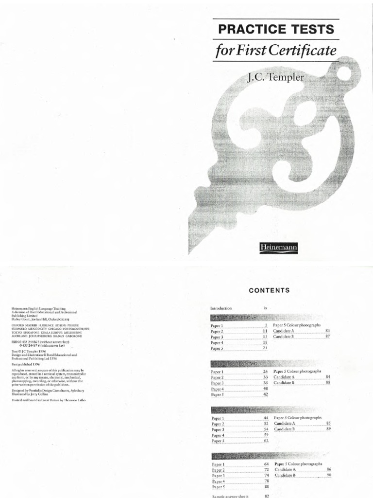 Practice Test for First Certificate