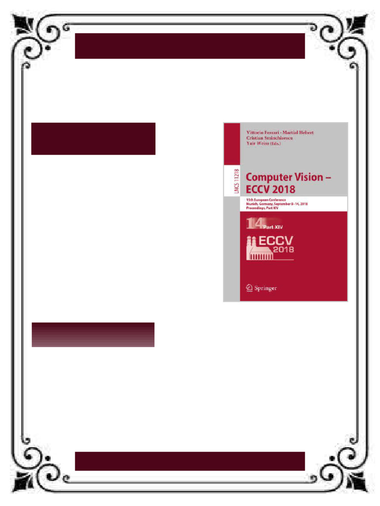 Computer Vision ECCV 2018 15th European Conference Munich Germany ...