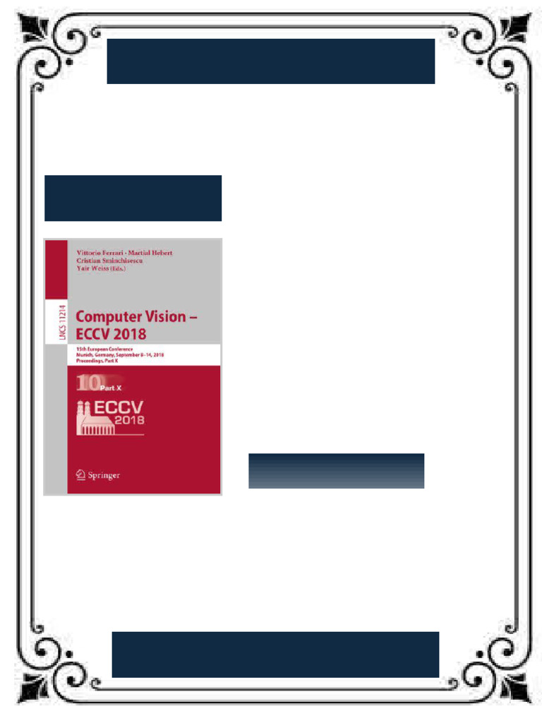 Computer Vision ECCV 2018 15th European Conference Munich Germany ...