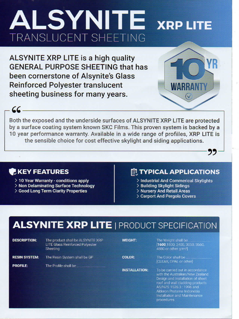 Brosur Alsynite XRP Lite (1) | PDF