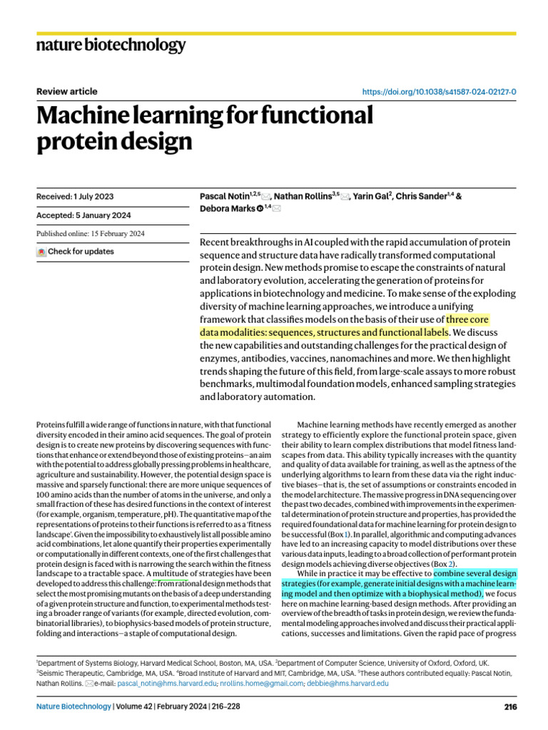 Machine Learning in Protein Design | PDF | Proteins | Antibody