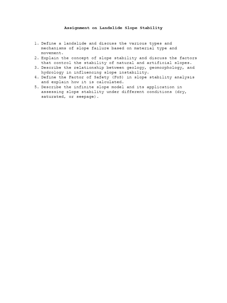 Assignment - (LS Slope Stability) | PDF
