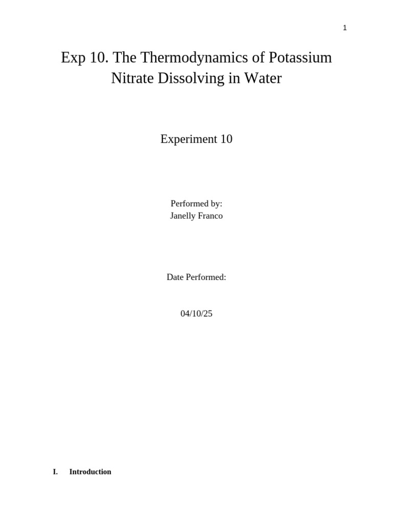 Lab II Report 10 | PDF | Solubility | Salt (Chemistry)
