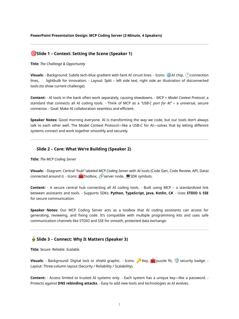 Mcp Presentation Script (1) | PDF | Artificial Intelligence ...