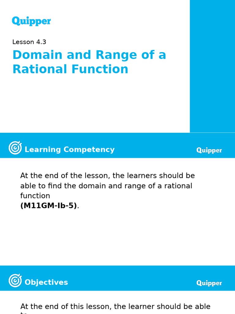 Domain and Range of a Rational Function | PDF | Function (Mathematics ...