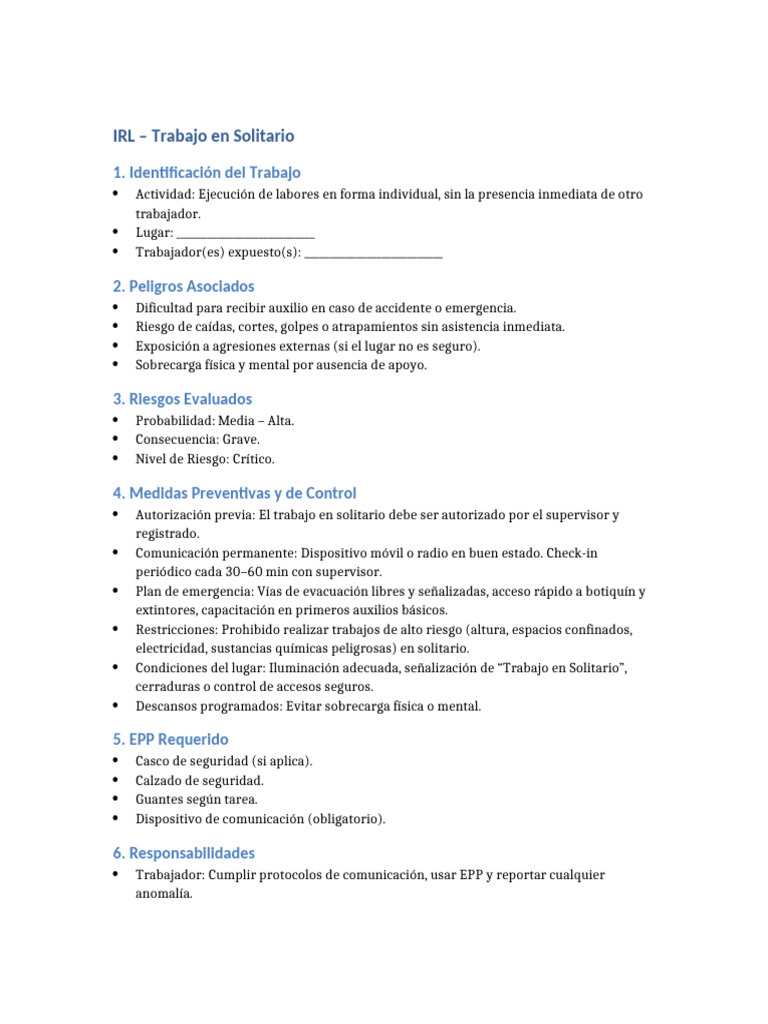 IRL Trabajo en Solitario | PDF