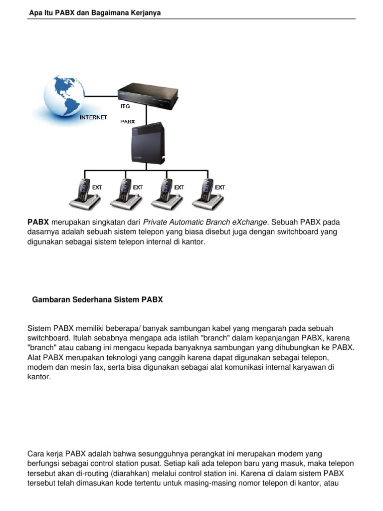 Apa Itu Pabx Dan Bagaimana Kerjanya | PDF